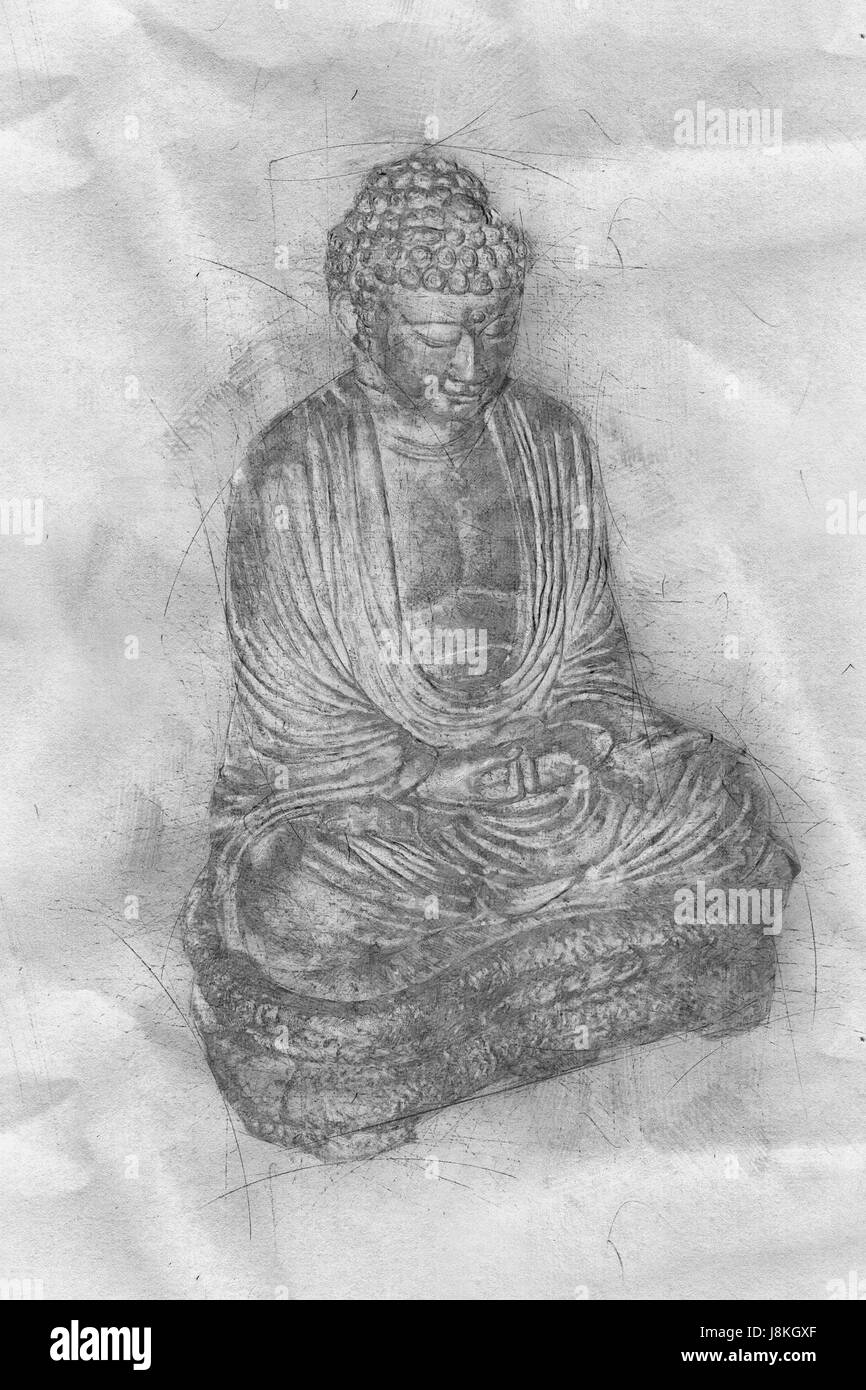 Buddhist meditating Black and White Stock Photos & Images - Alamy