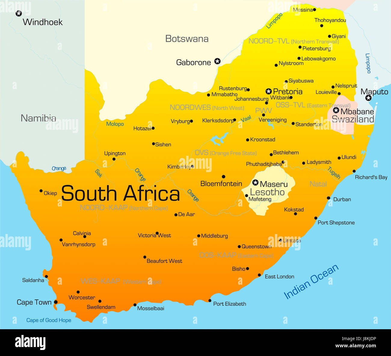Botswana South Africa Border Map High Resolution Stock Photography and ...