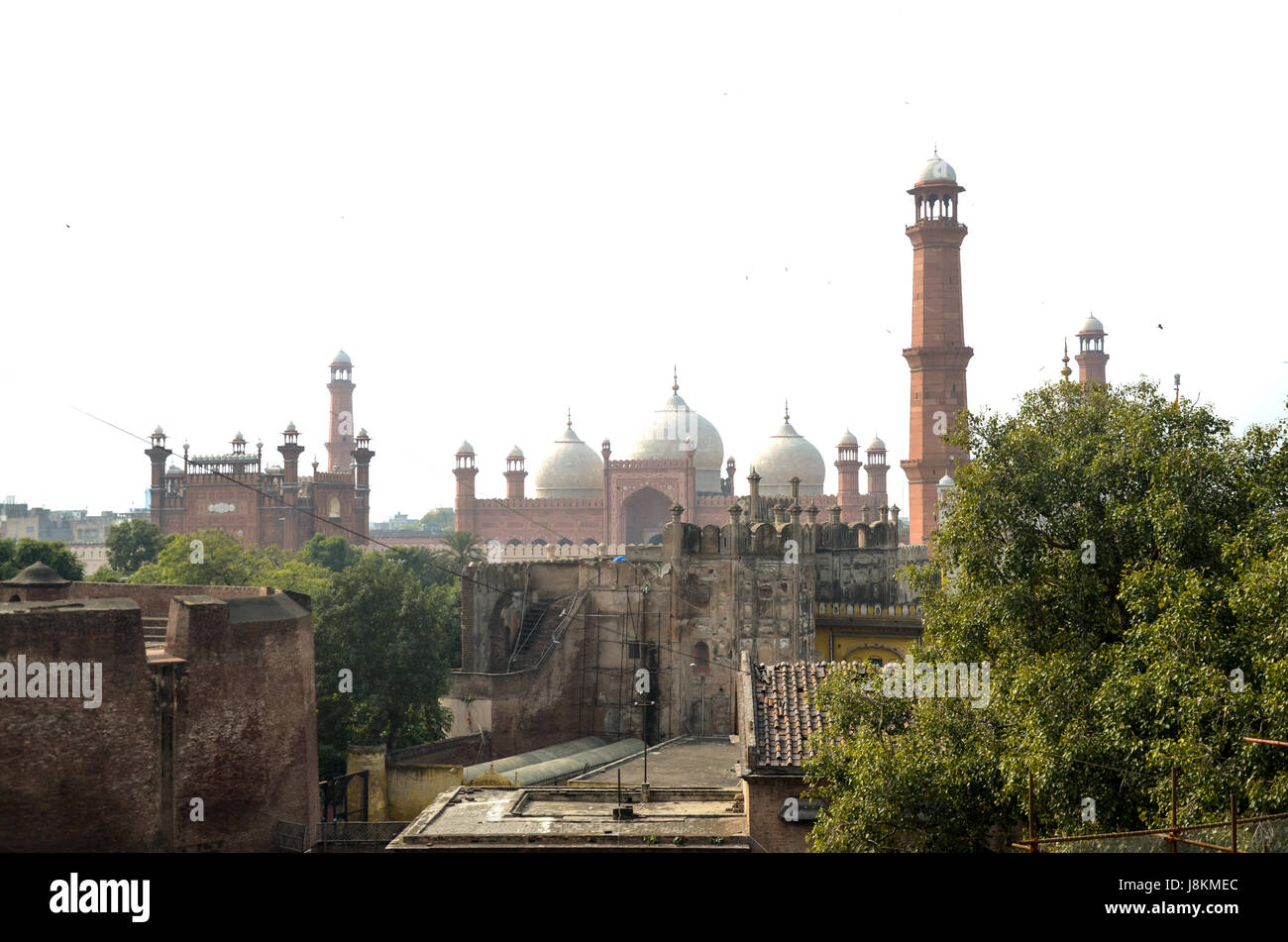Badshahi Mosque through Lahore Fort, Lahore, Punjab, Pakistan Stock ...