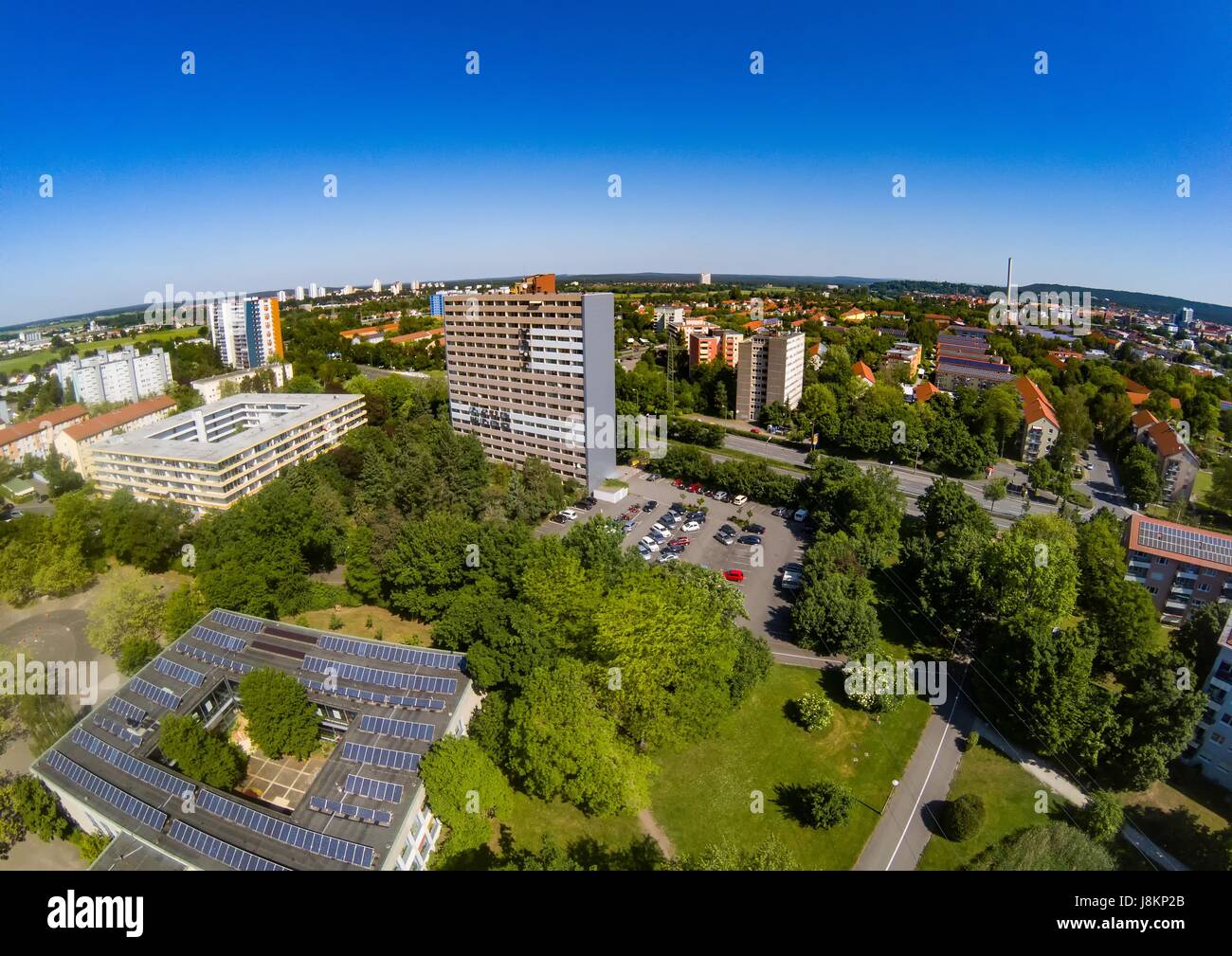 Aerial view of the district Bruck of the city of Erlangen in Bavaria ...