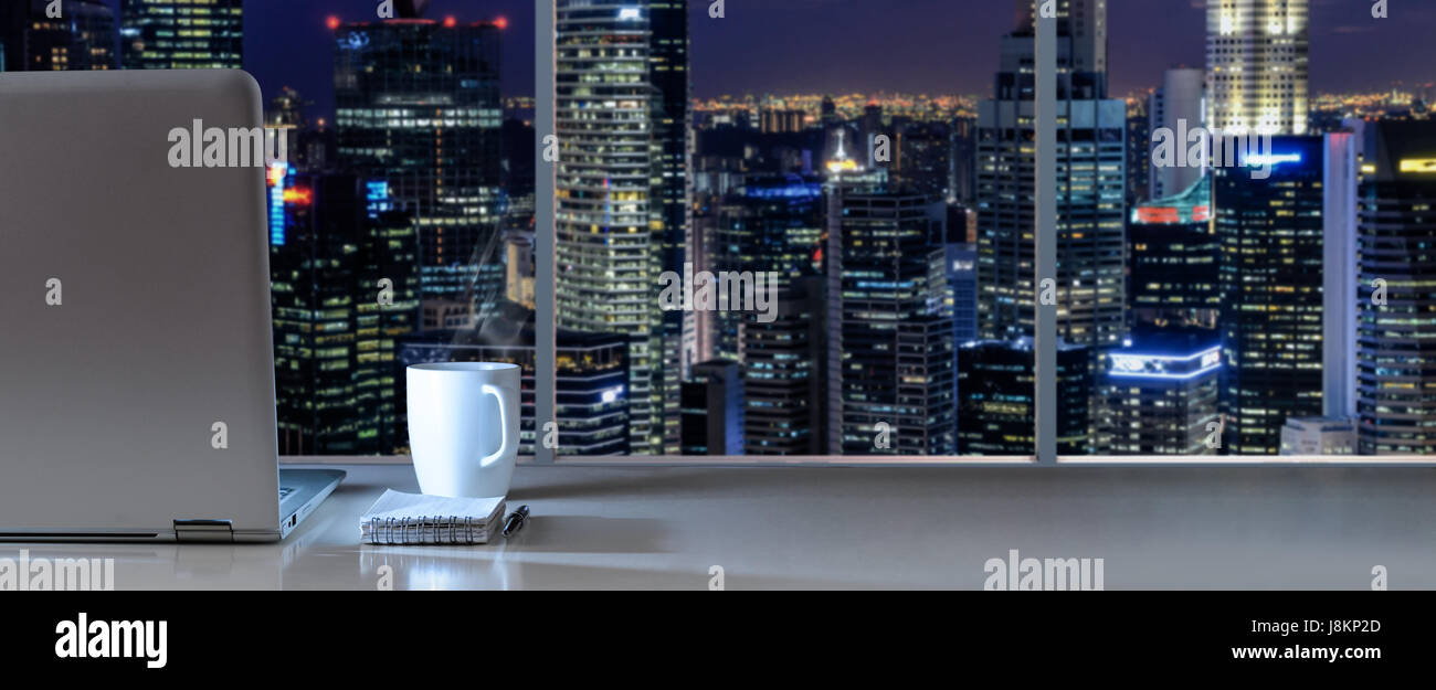 Work place with panoramic view Stock Photo - Alamy