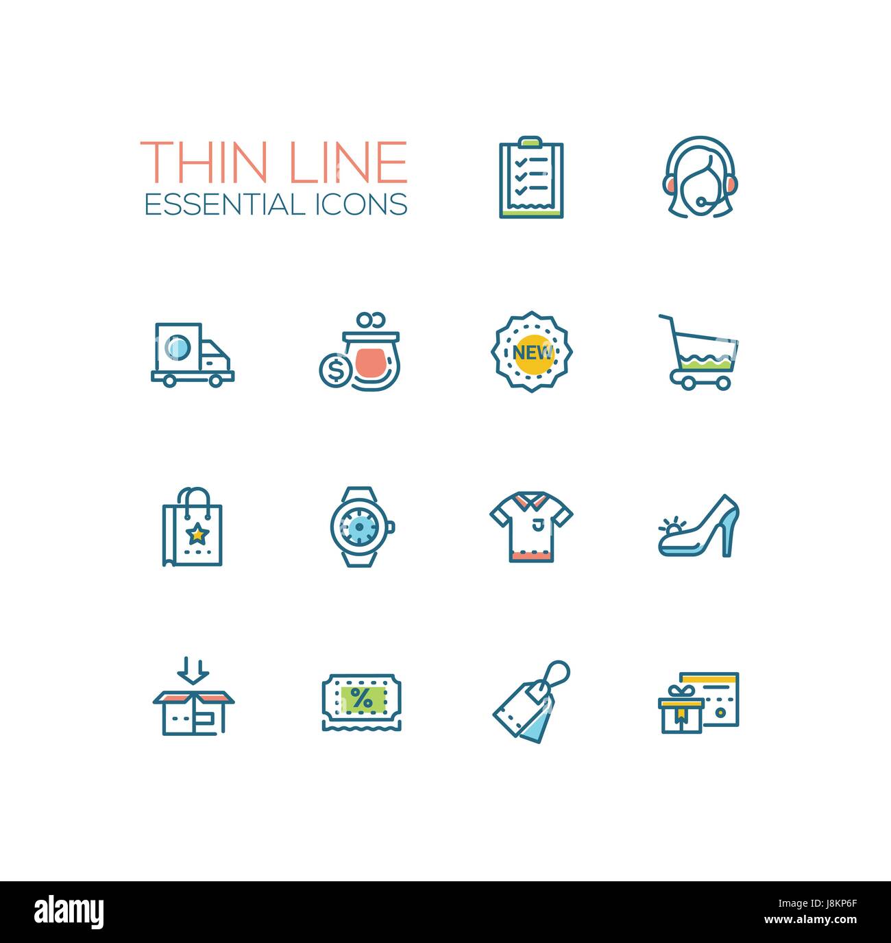 Shopping retail thin line Stock Vector Images - Alamy