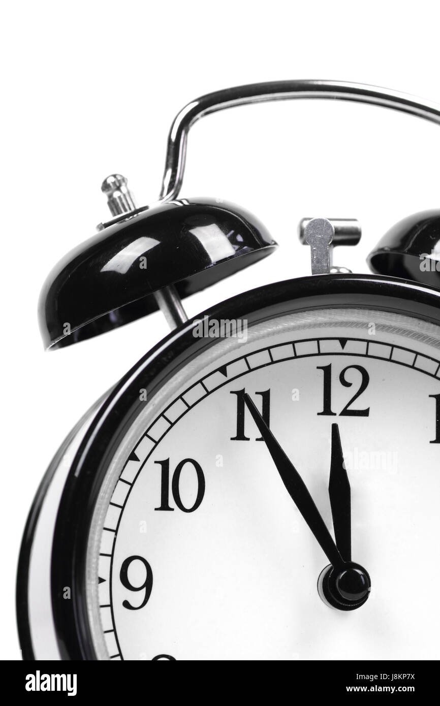 alarm clock black - 11:55! Stock Photo - Alamy