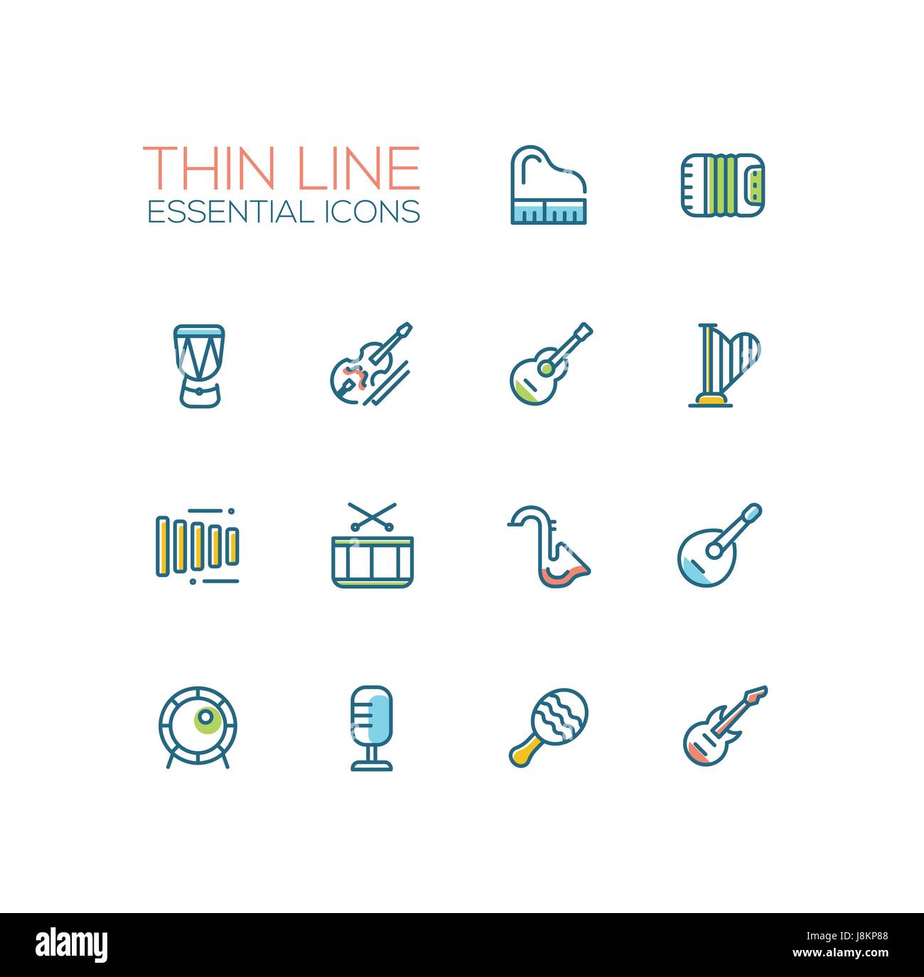 Musical Instruments - line icons set Stock Vector Image & Art - Alamy