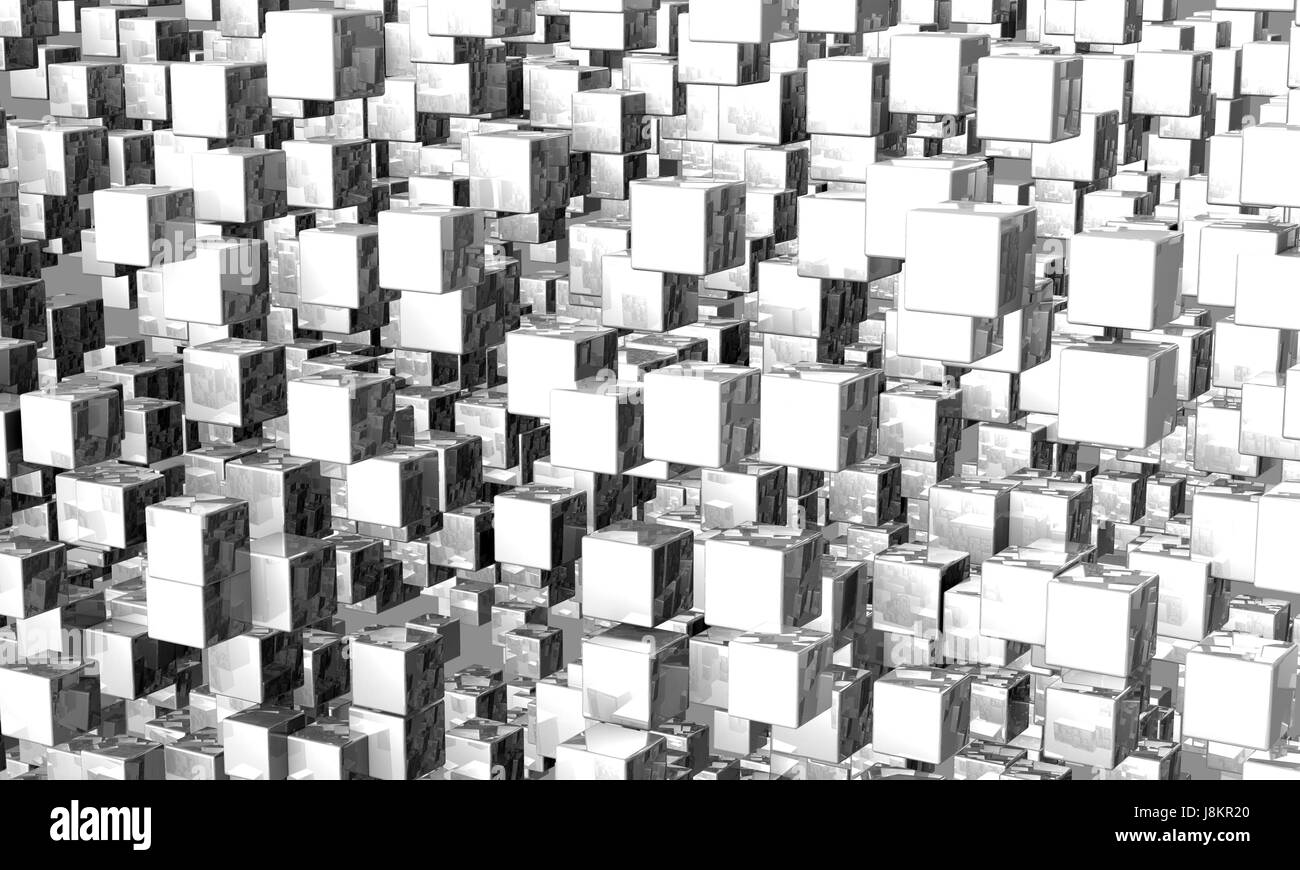 mega cubes background silver 01 Stock Photo - Alamy