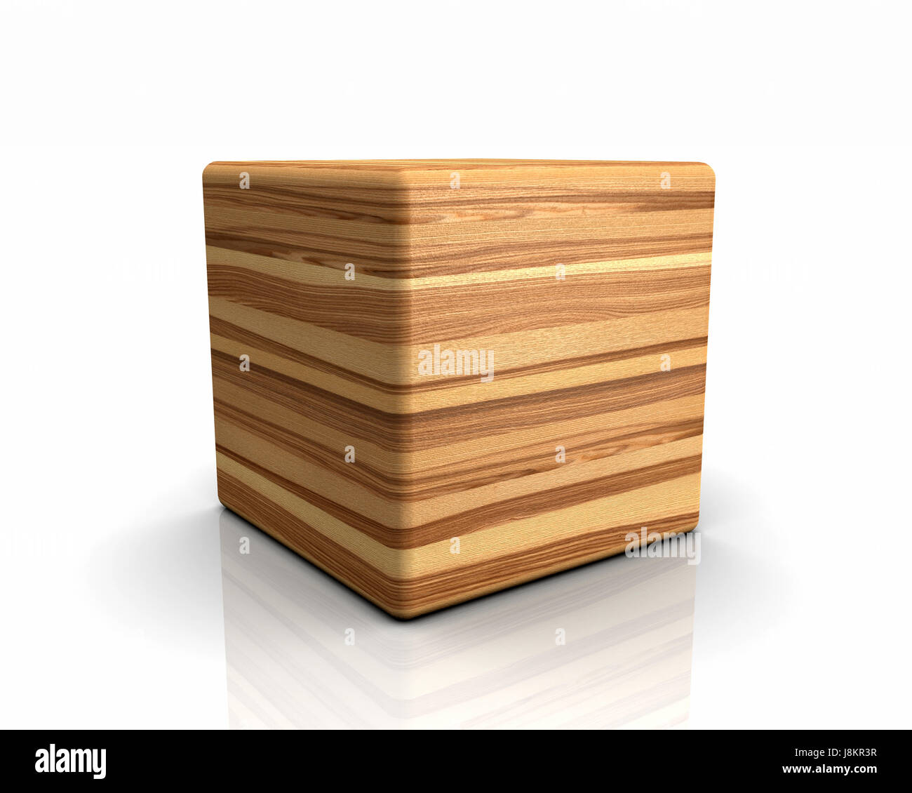 3d rounded cube timber - ash olive Stock Photo - Alamy