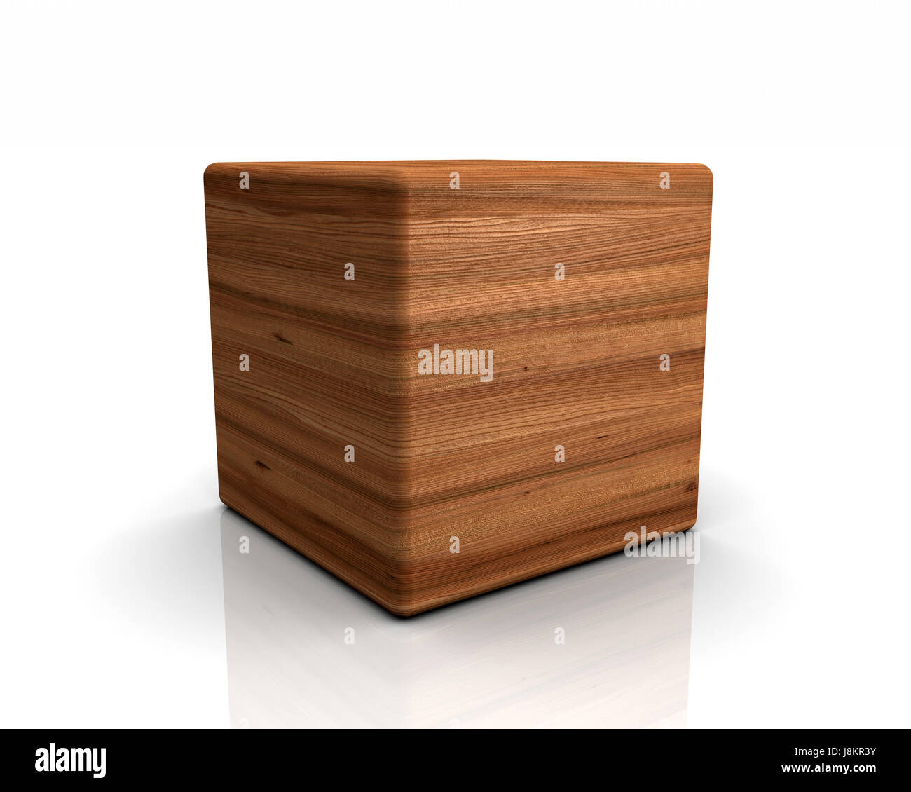 3d rounded cube wood - elm Stock Photo - Alamy