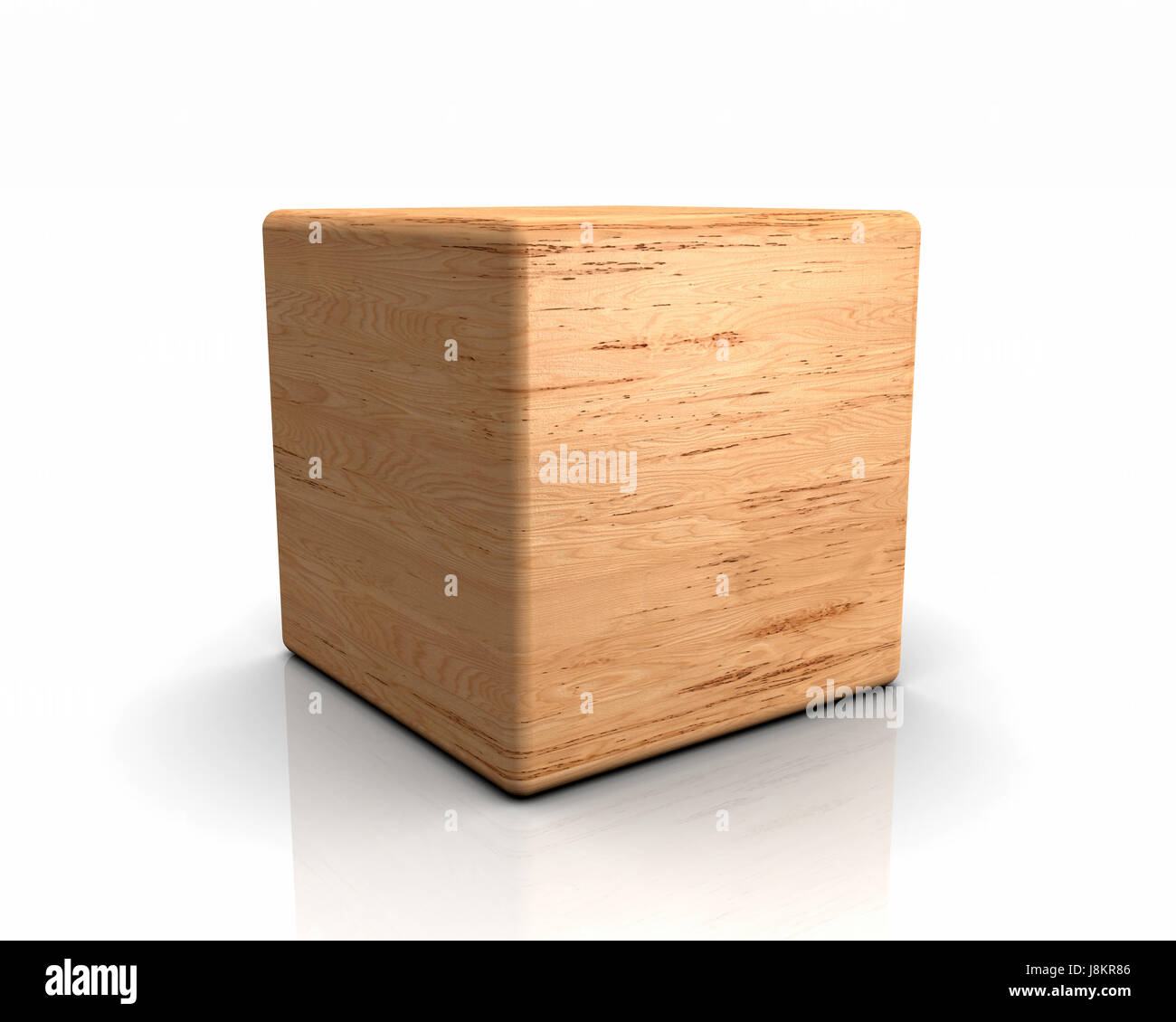 3d wooden cube with rounded ends - birch burl Stock Photo - Alamy