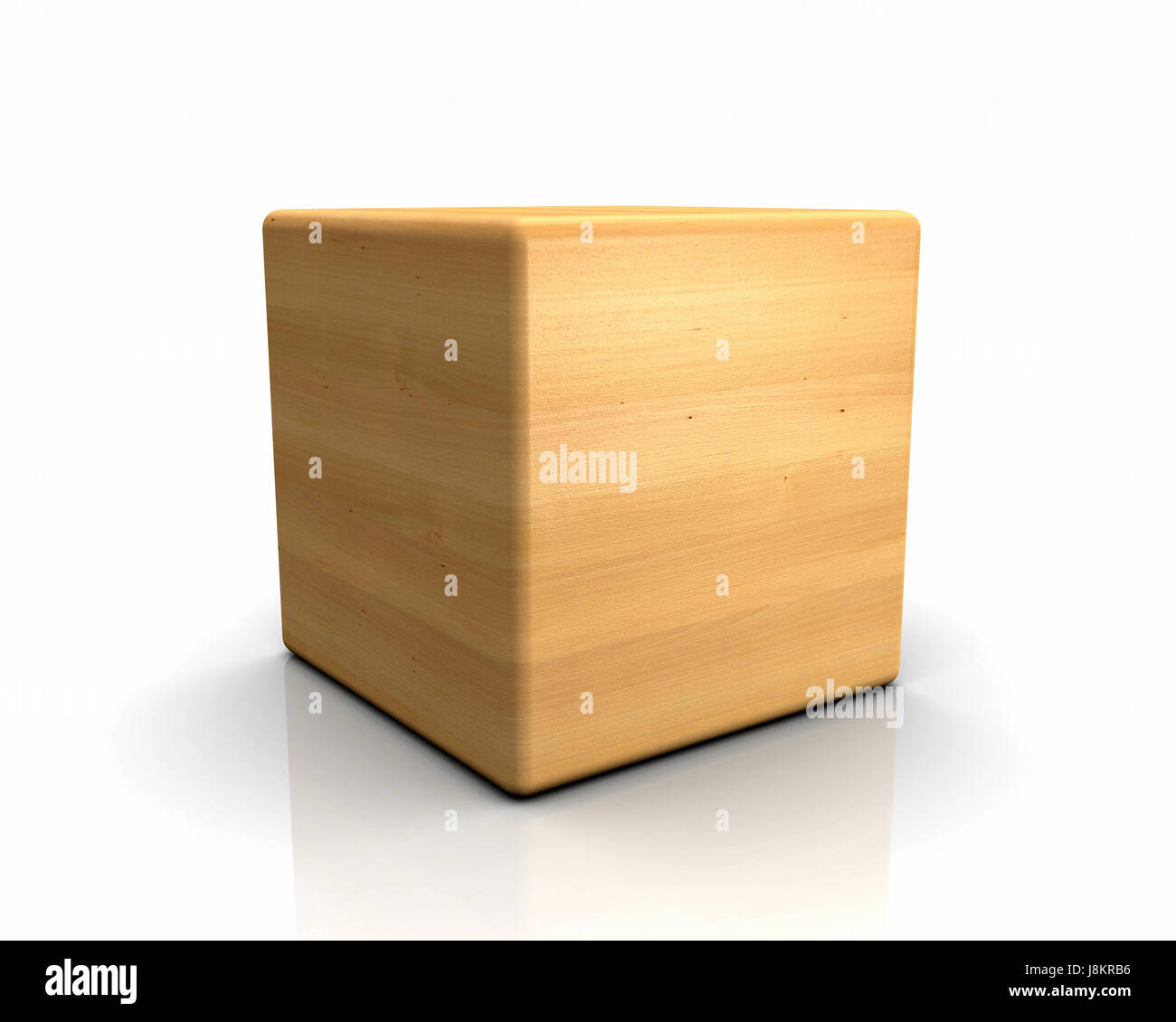 3d wooden cube with rounded ends - linde (european Stock Photo - Alamy