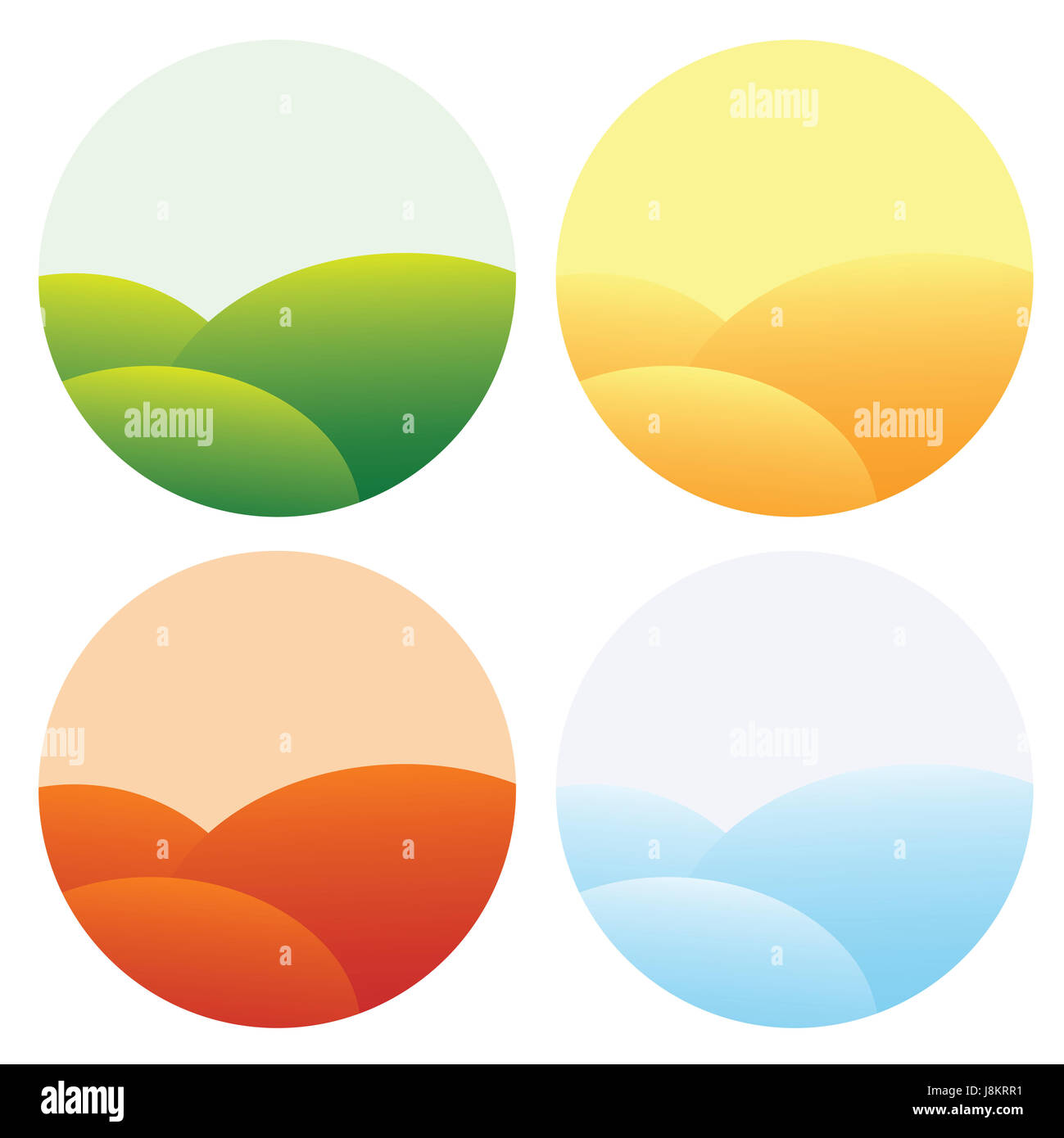 winter, summer, summerly, four, spring, seasons, banner, symbols, sign ...
