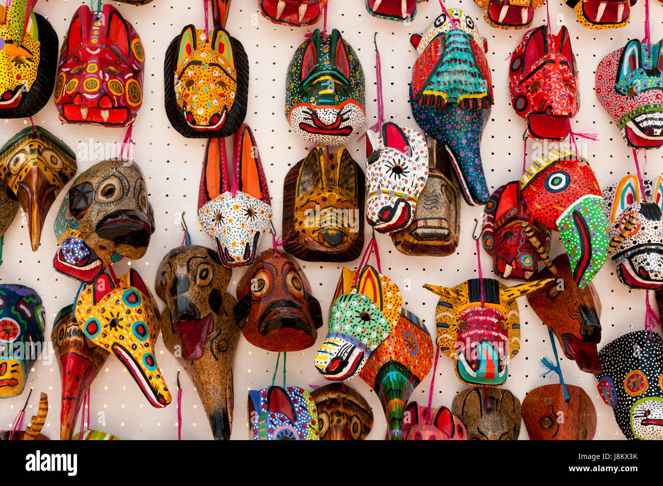 Traditional Guatemalan masks being sold as souvenirs Stock Photo - Alamy