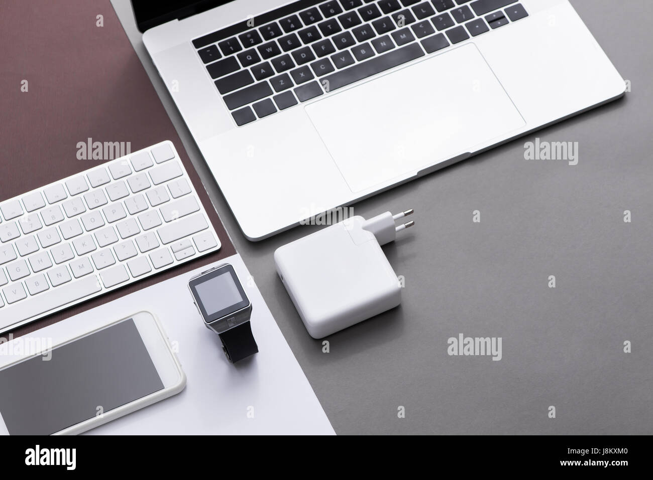 Set of black and white of office supplies and business gadgets Stock ...