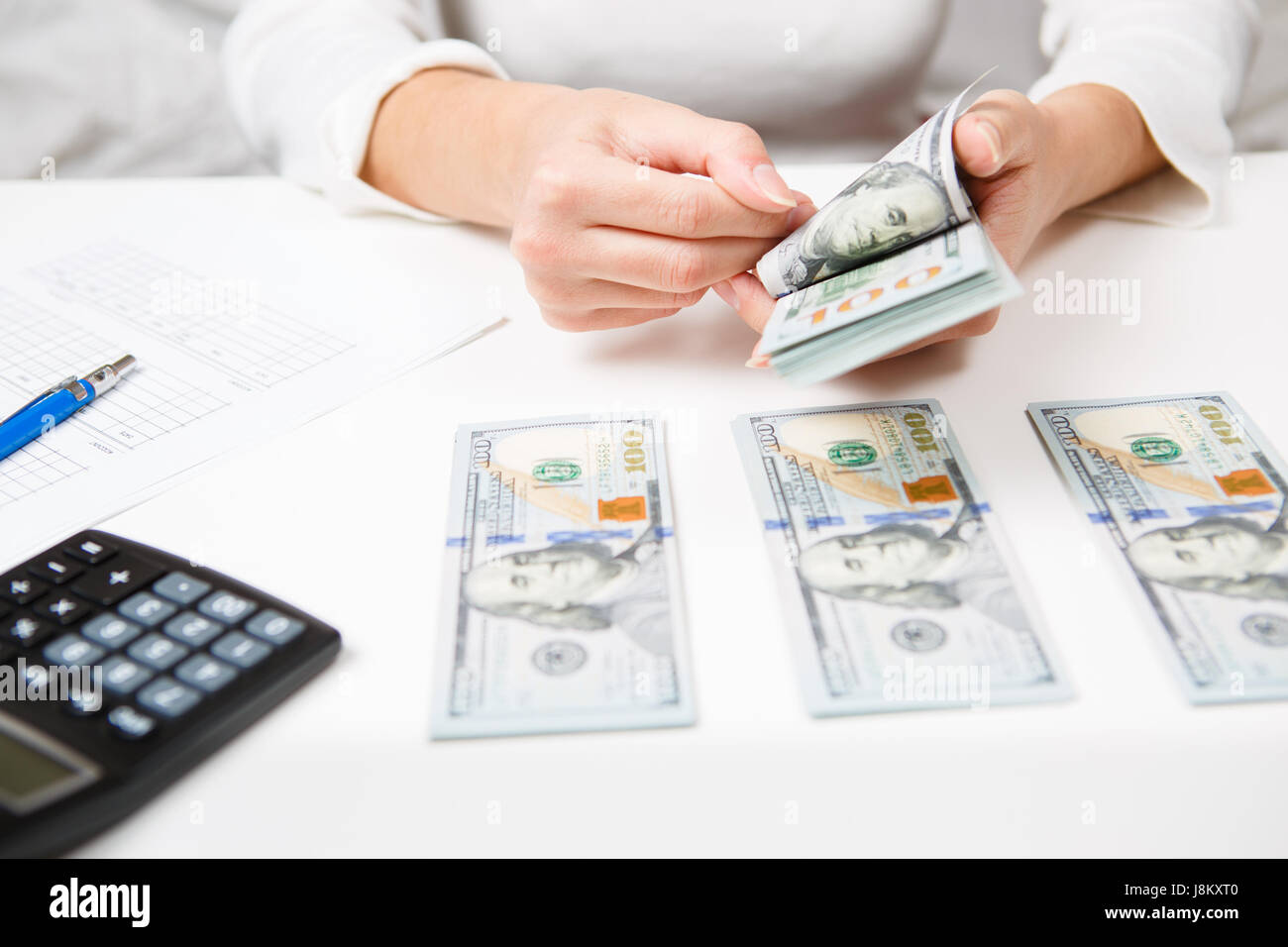 Hands counting money, close up Stock Photo - Alamy