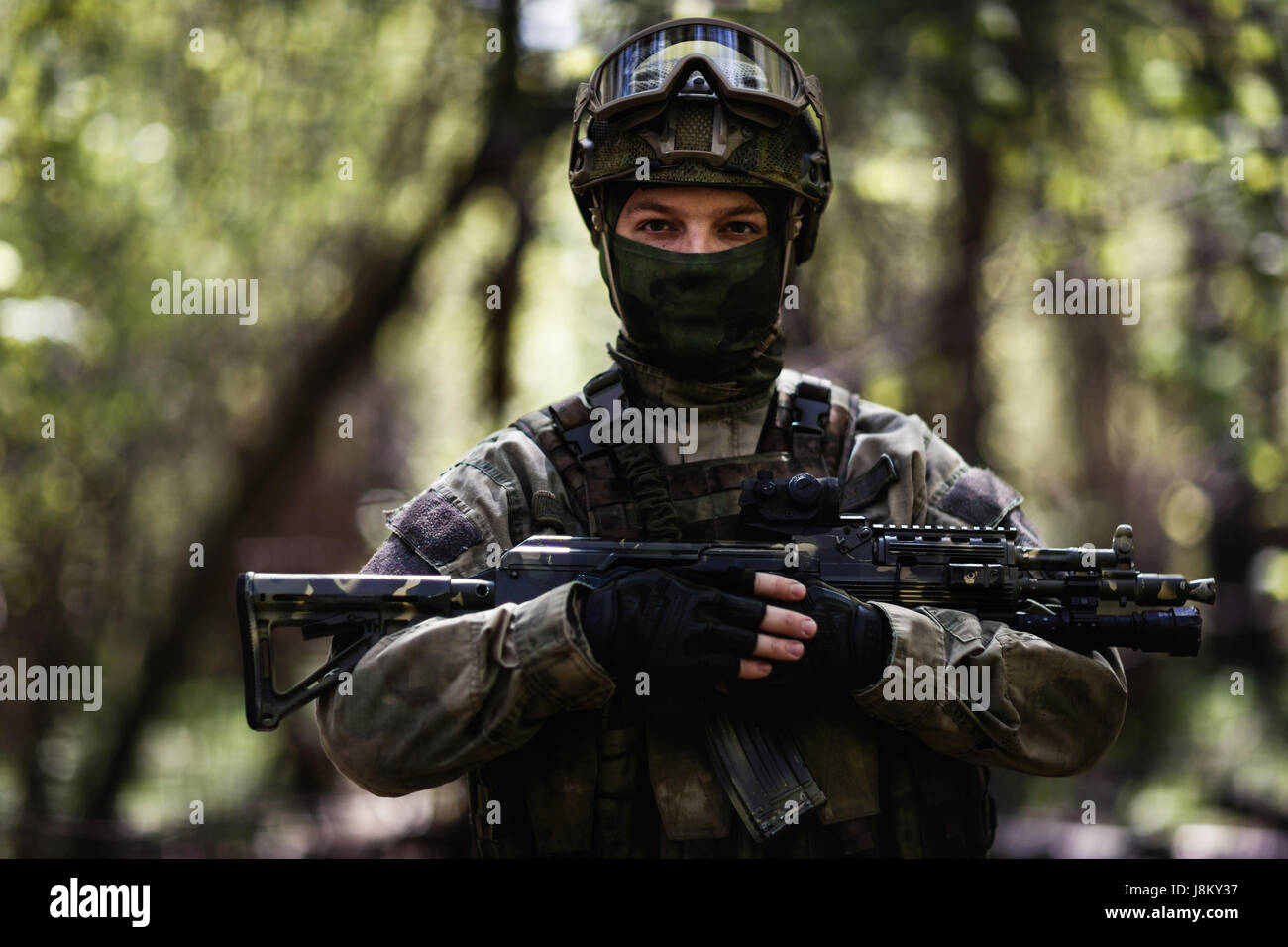 Military man in helmet ,mask Stock Photo - Alamy