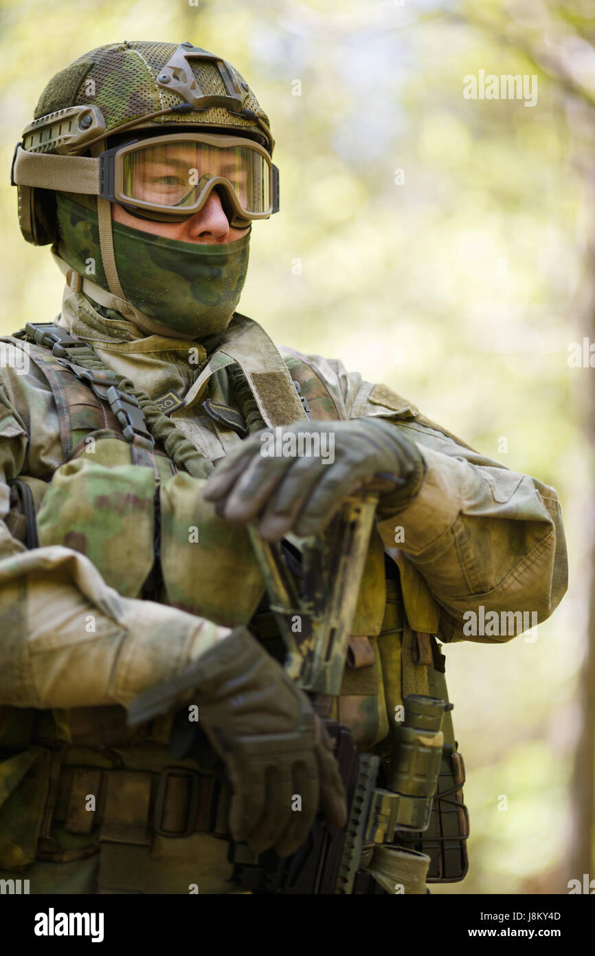 Photo of man in camouflage Stock Photo - Alamy
