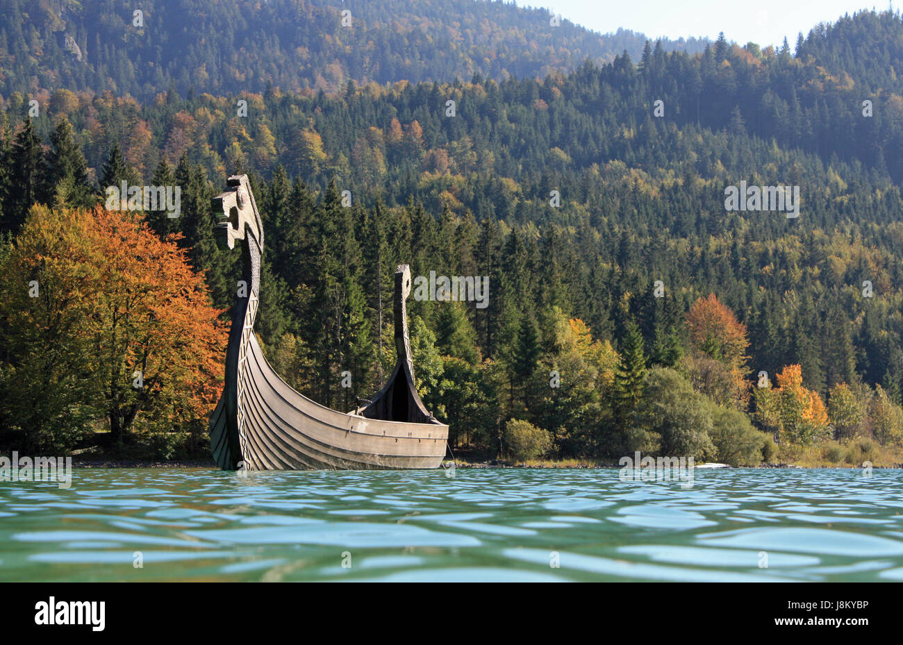 rowing boat, fall, autumn, tree, trees, mountains, tourism, deciduous ...
