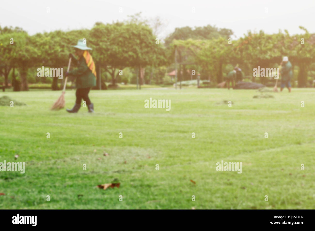 Woman sweeping grass hi-res stock photography and images - Alamy