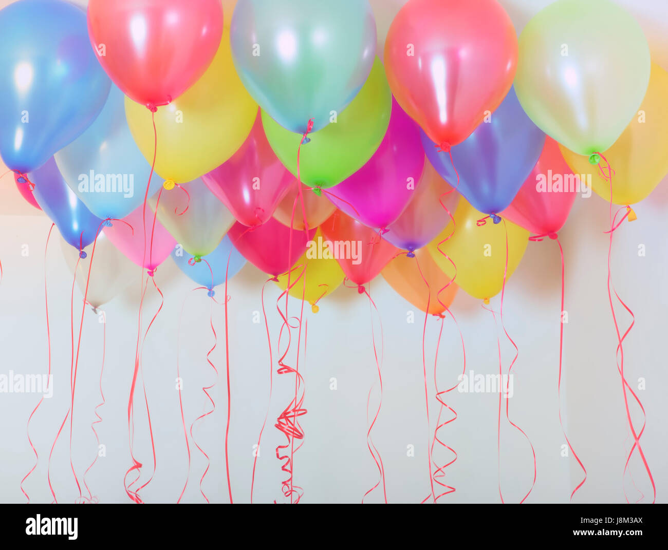 Group multicolor balloons , retro design Stock Photo - Alamy