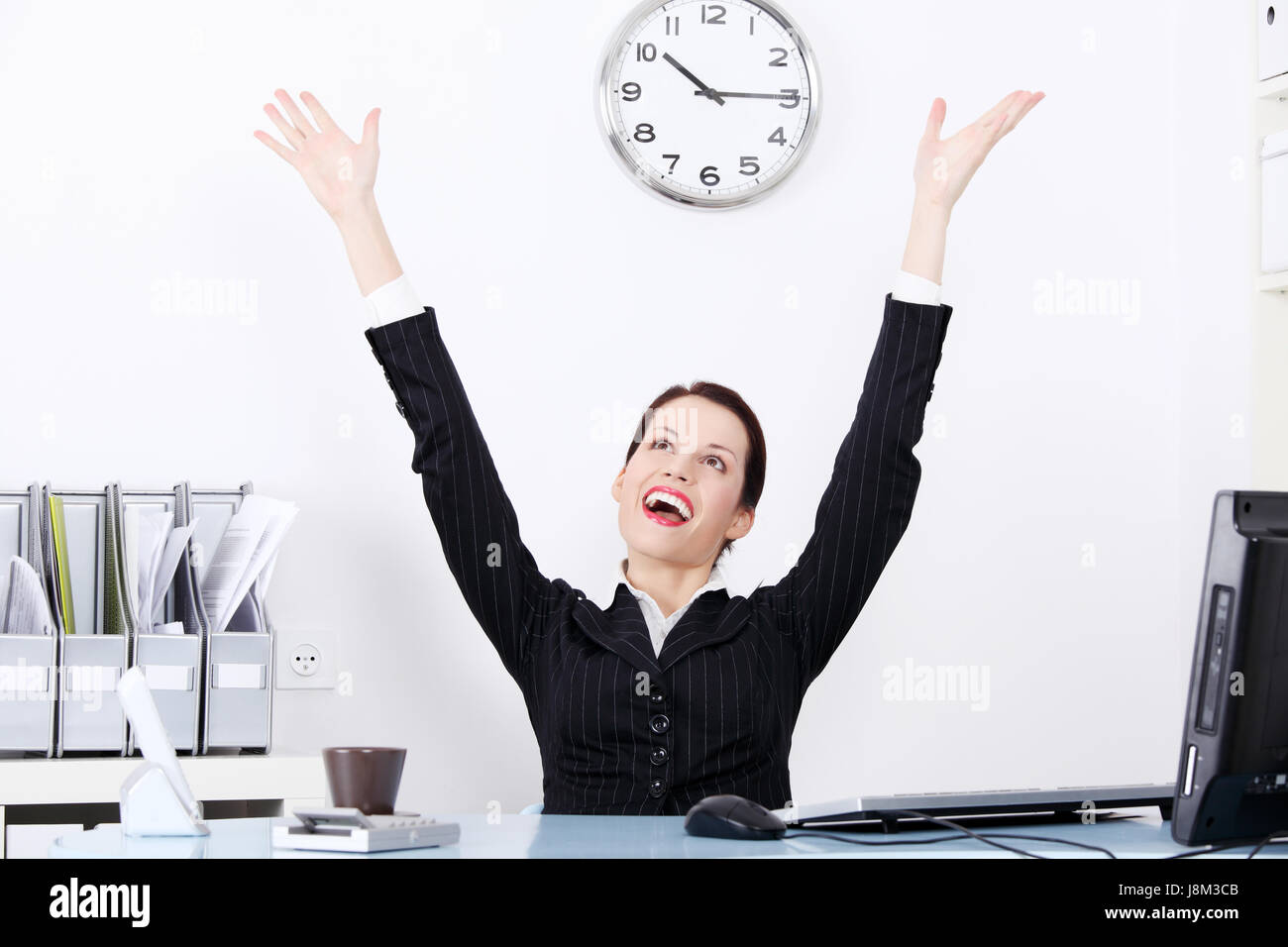 woman, gesture, office, laugh, laughs, laughing, twit, giggle, smile ...