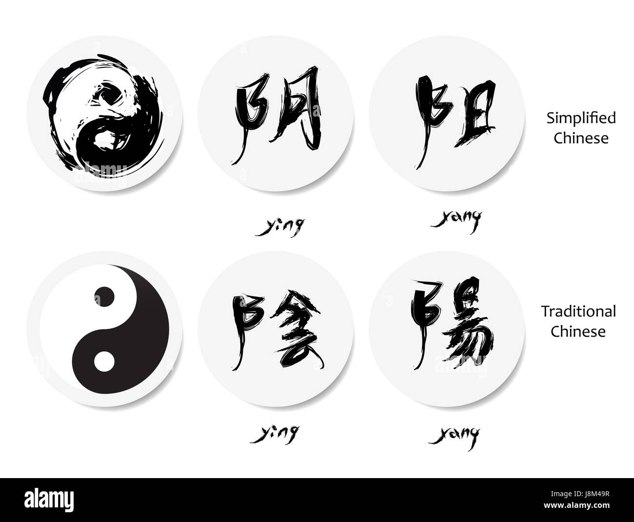 Yin yang symbol chinese character hi-res stock photography and images ...