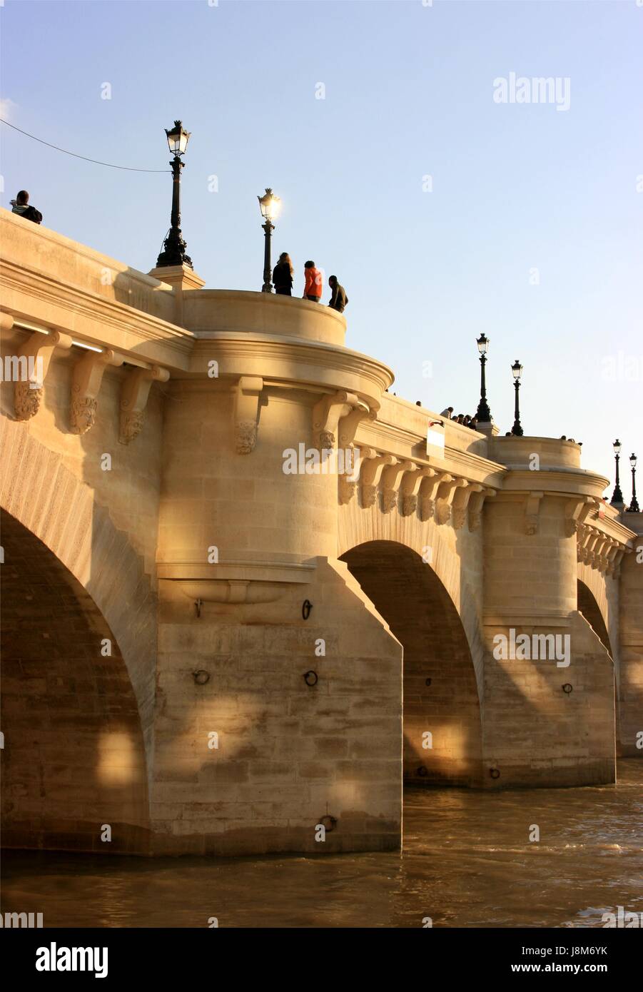 bridge, paris, france, stone, bridge, arch, sunlight, balcony, paris ...