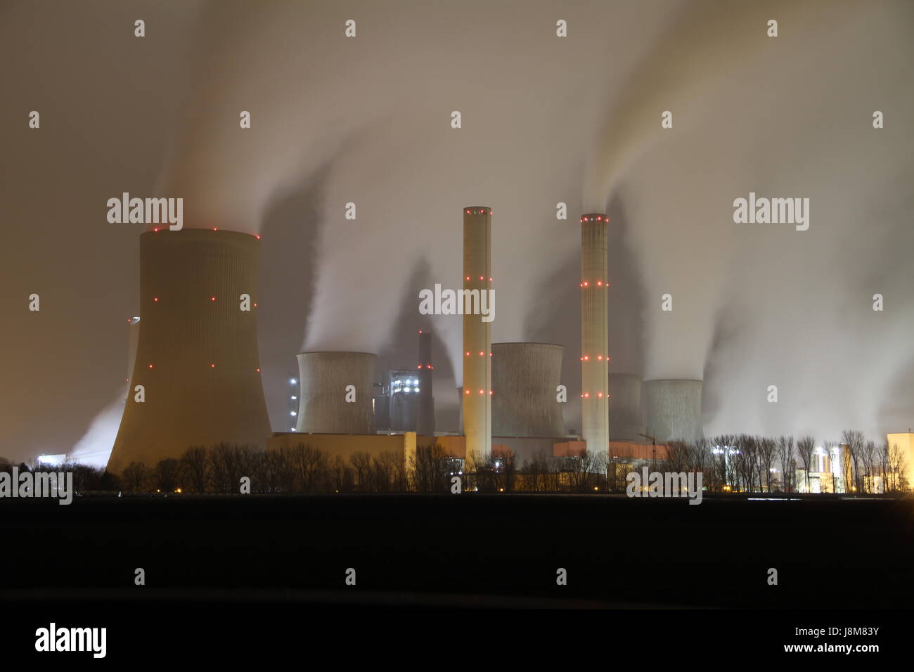 industry, power station, steam, energy, power, electricity, electric ...