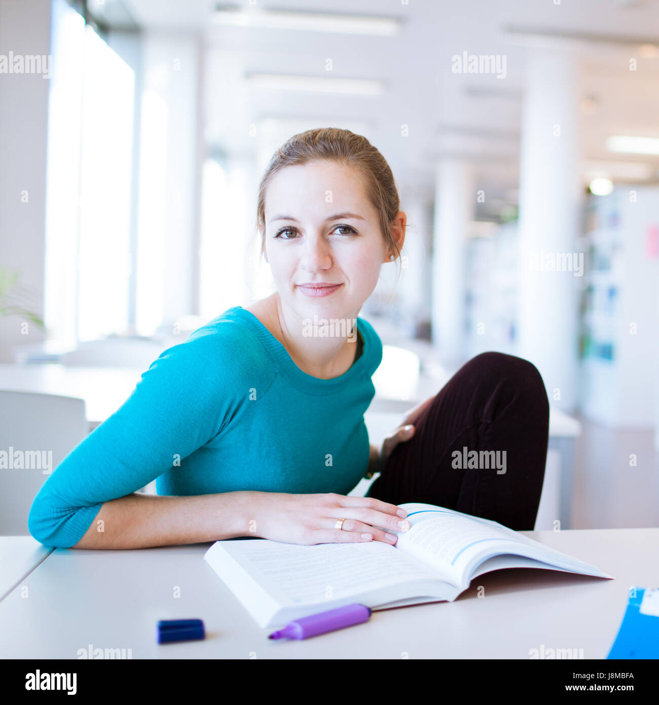 female, library, student, university, educational institution ...