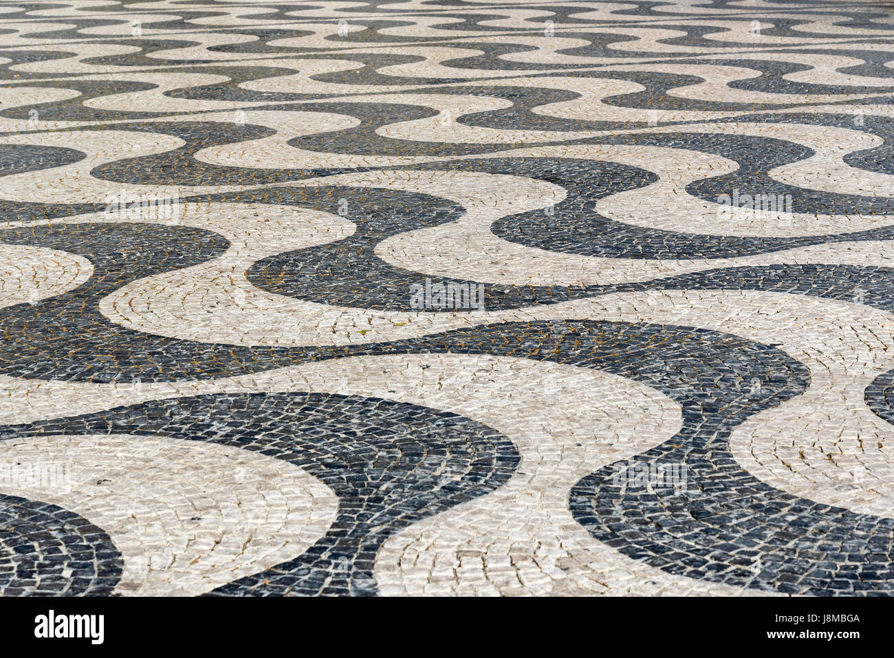 Portuguese mosaic pavement, Rossio Square, Lisbon, Portugal Stock Photo ...