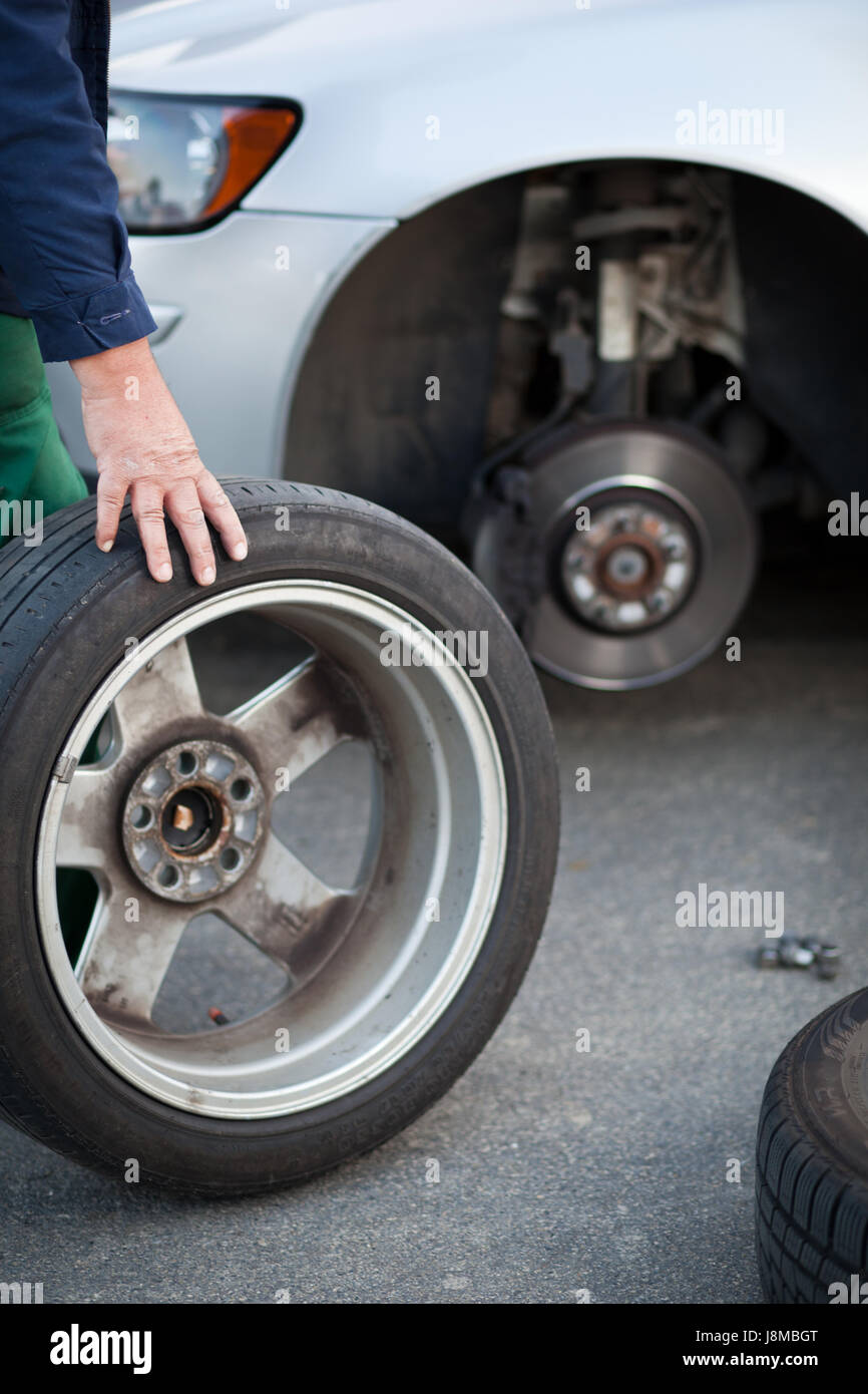 wheel, car, automobile, vehicle, means of travel, motor vehicle, repair ...