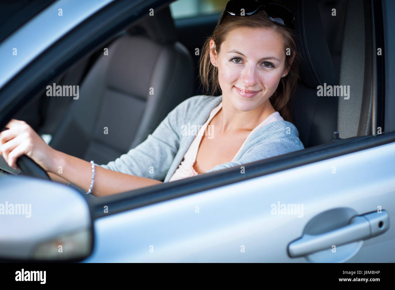 woman, female, car, automobile, vehicle, means of travel, motor vehicle ...