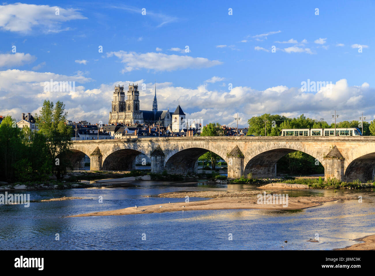 France, Loiret, Orleans, the Loire, the bridge Georges V and Sainte ...