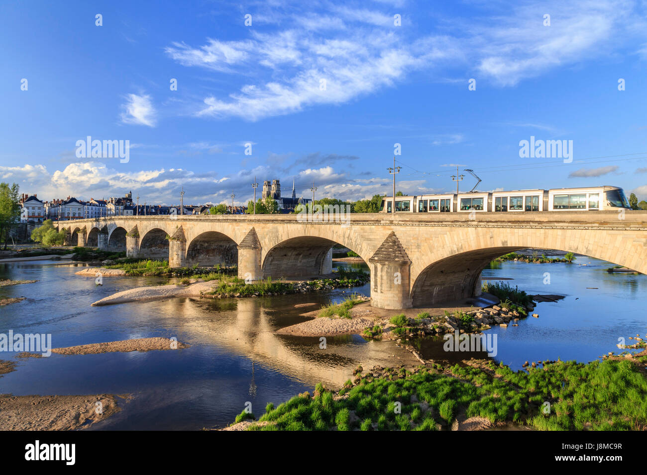 France, Loiret, Orleans, the Loire, the bridge Georges V and Sainte ...