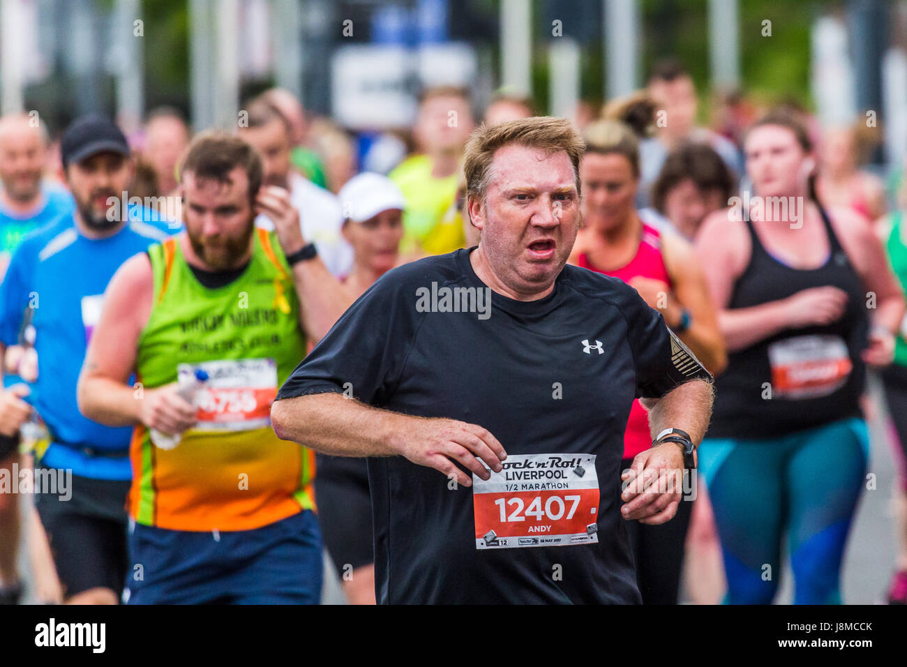 A man seen running on the streets of Liverpool city centre during the ...