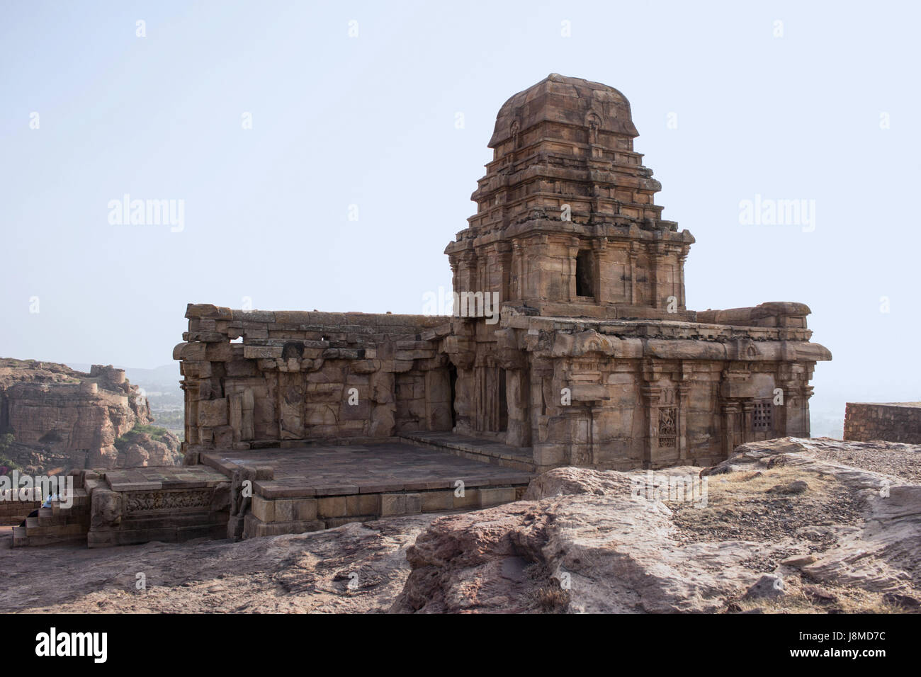 Upper Shivalaya temple, North Badami Fort, Karnataka, India Stock Photo ...