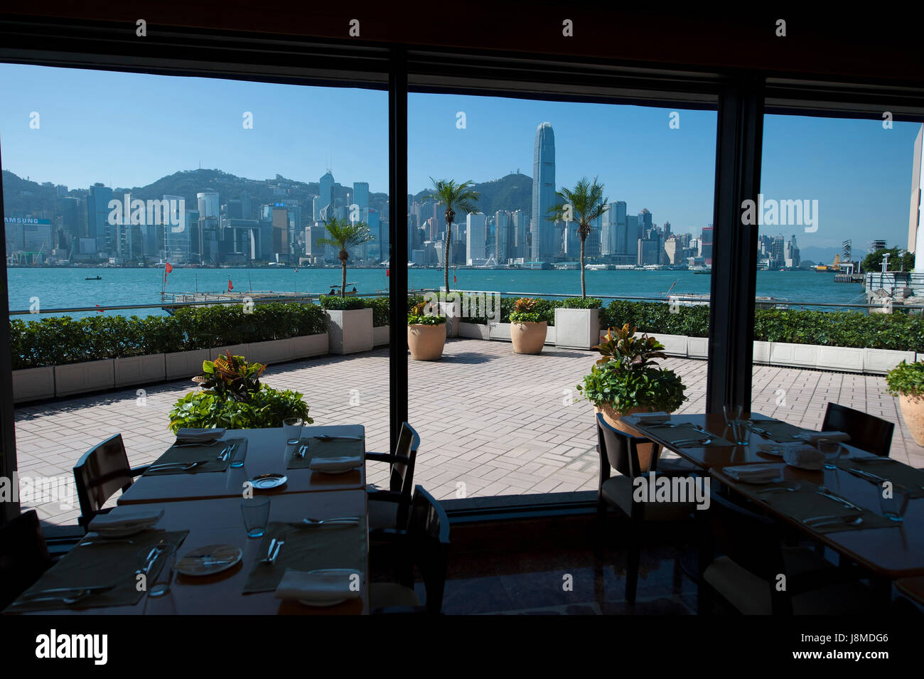 Hong Kong Island from the Intercon hotel, Kowloon Stock Photo - Alamy
