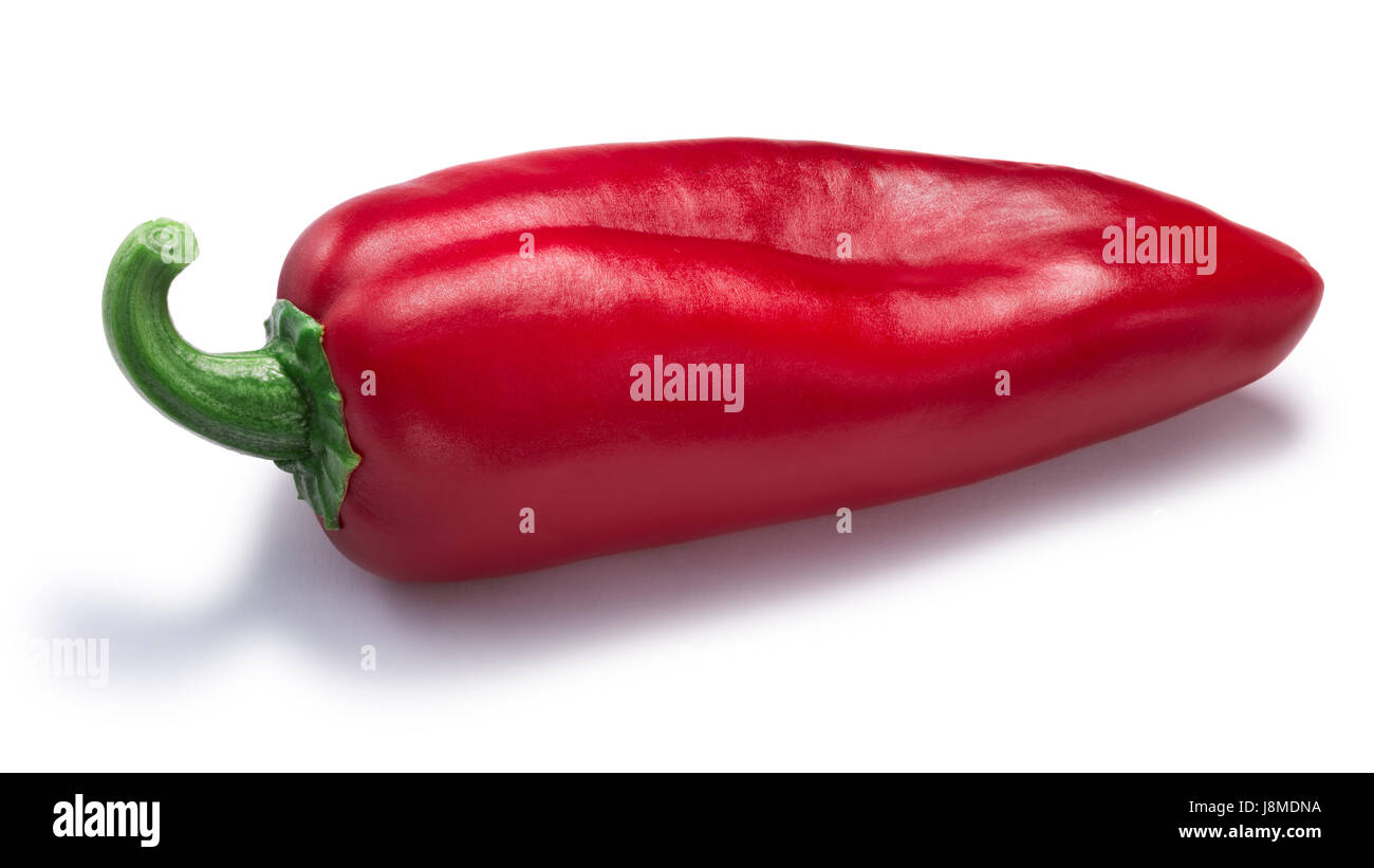 Anaheim pepper, red ripe. Clipping paths, shadow separated Stock Photo ...