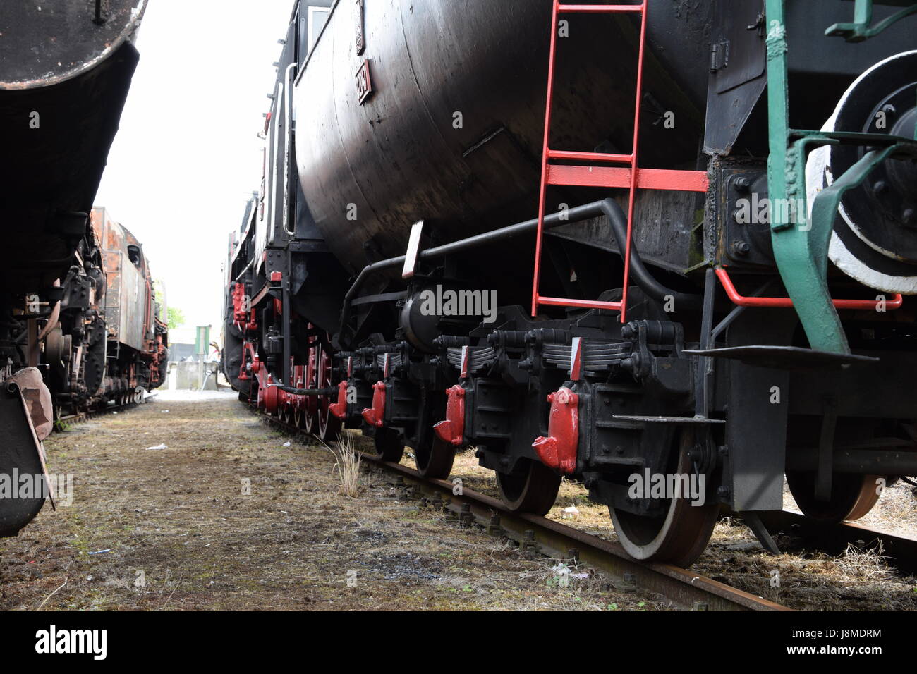 Closeup on the details of a steam locomotive Stock Photo - Alamy