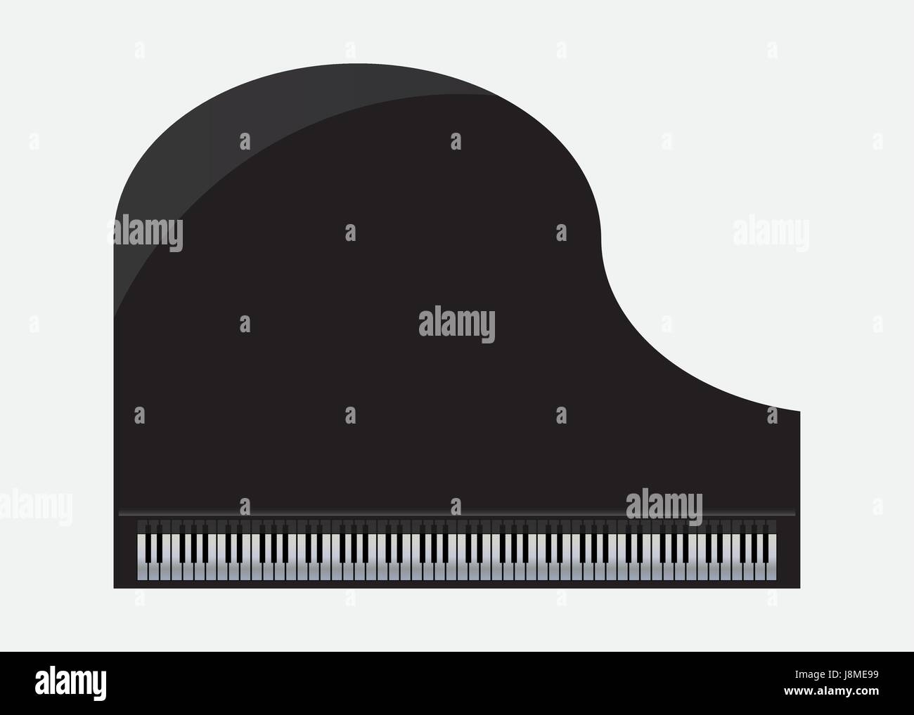 Top View of Black Grand Piano Vector art and illustration Stock Vector ...