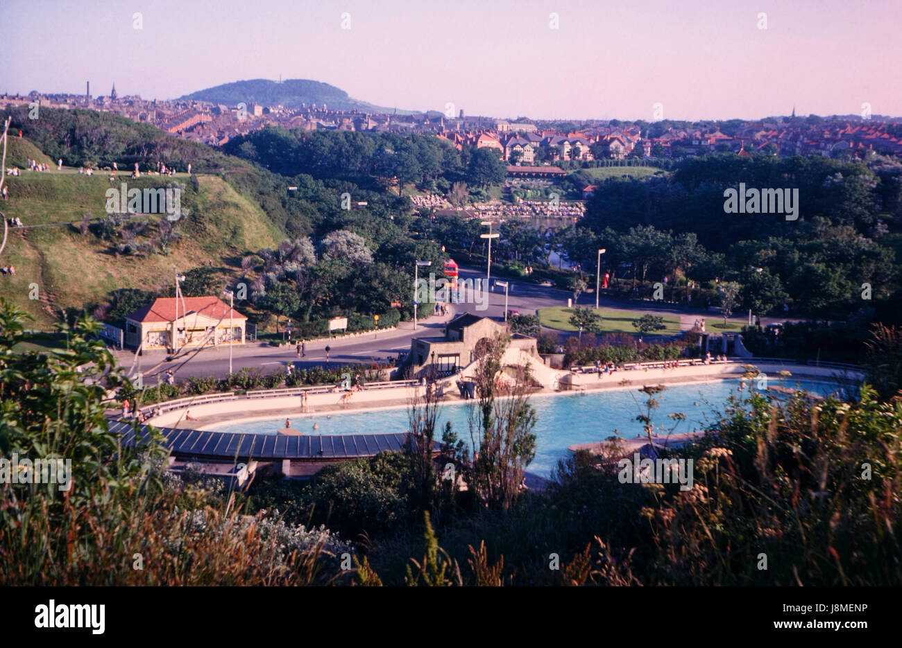 Vintage image of North Bay bathing pool in Scarborough taken in July ...