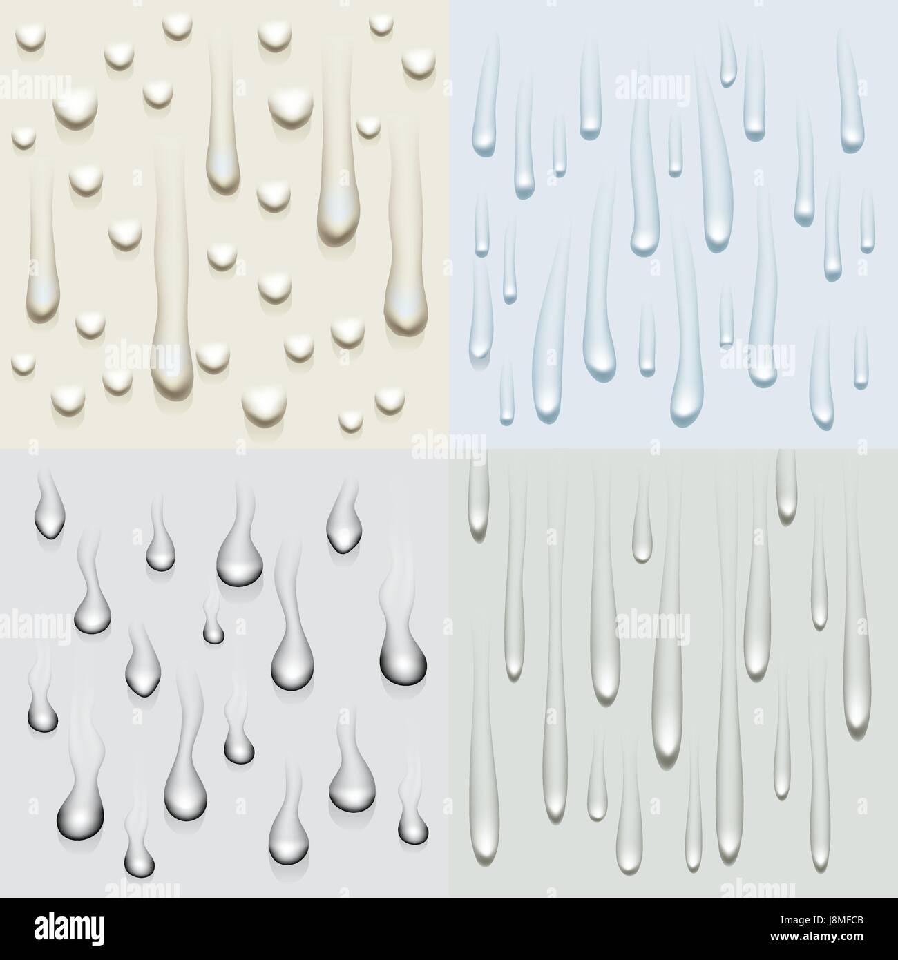 Set of four different drip and drop design elements Stock Vector Image ...