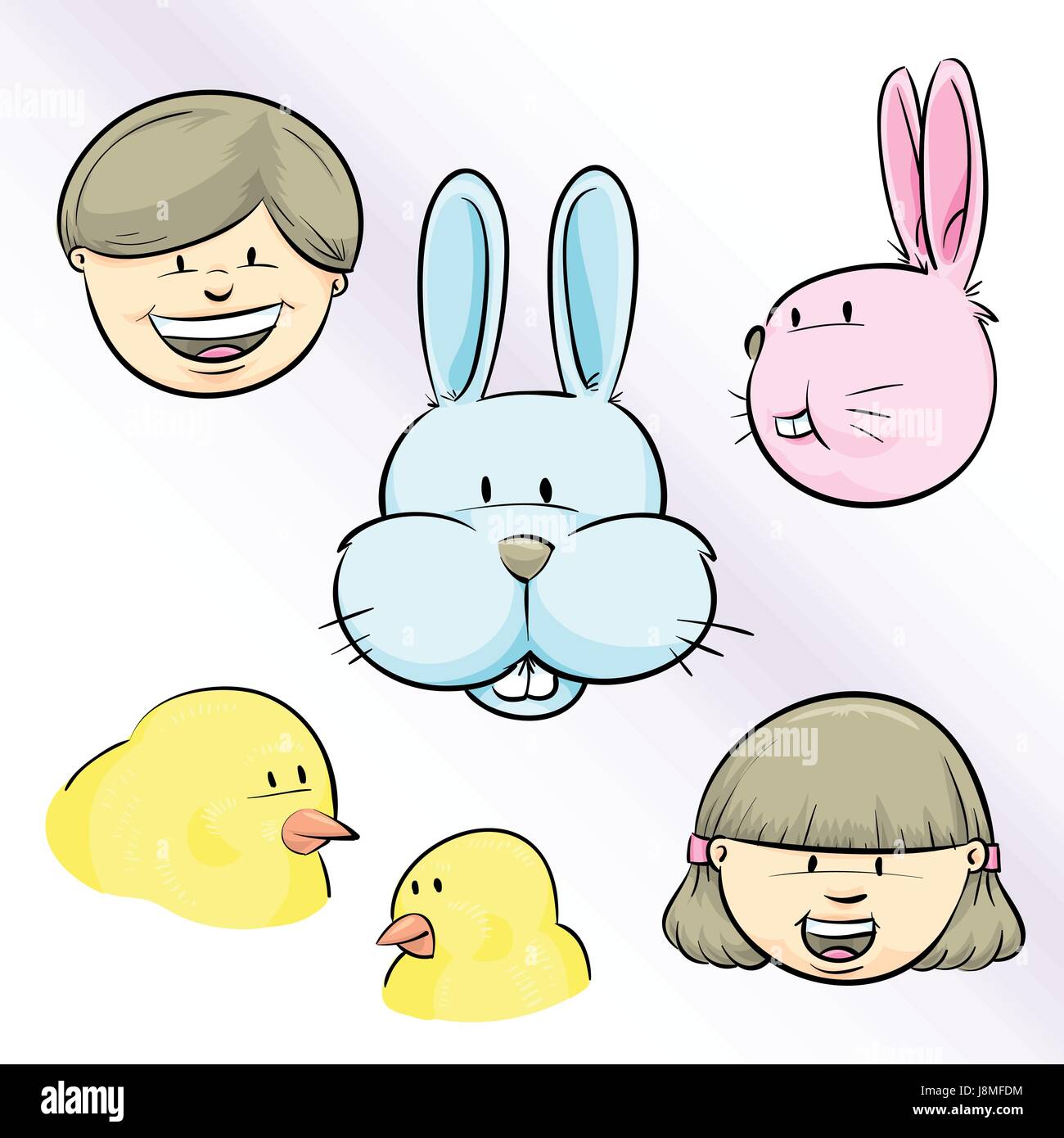 Friendly faces vector vectors Stock Vector Images - Alamy