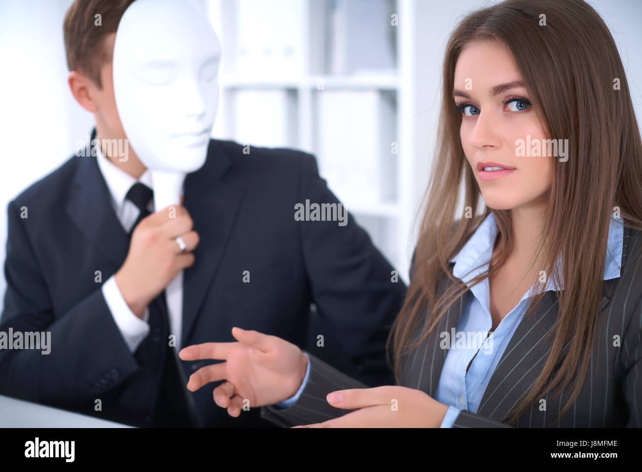 Group of business people at a meeting. Negative concept, Lack of ...