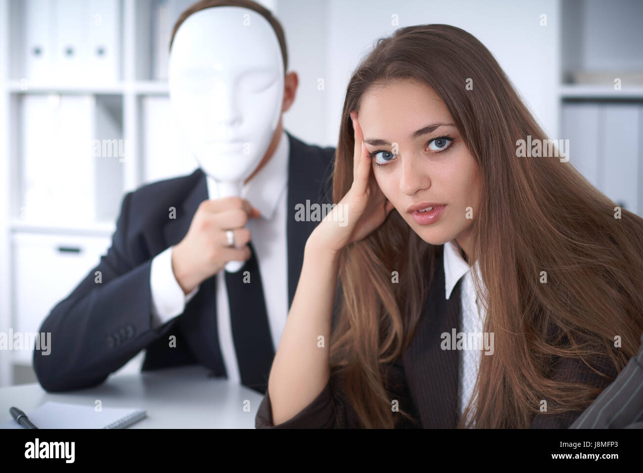 Group of business people at a meeting. Negative concept, Lack of ...