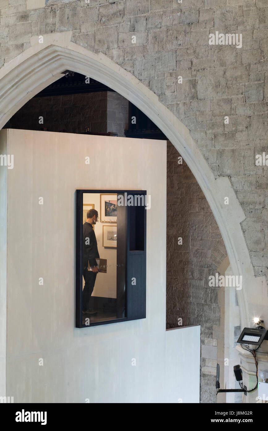 Pointed arch with view through to gallery space. Garden Museum Lambeth ...