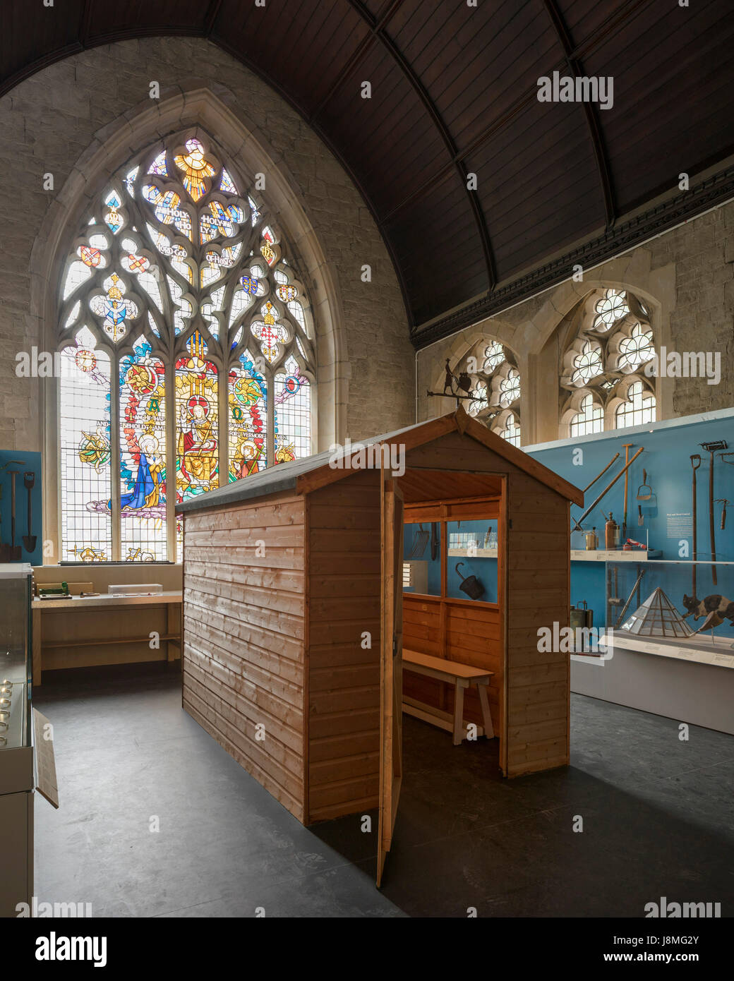 Temporary exhibit with timber shed. Garden Museum Lambeth Palace ...