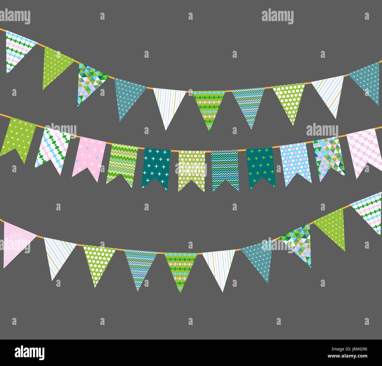 Vector bunting flags with patterns Stock Vector Image & Art - Alamy