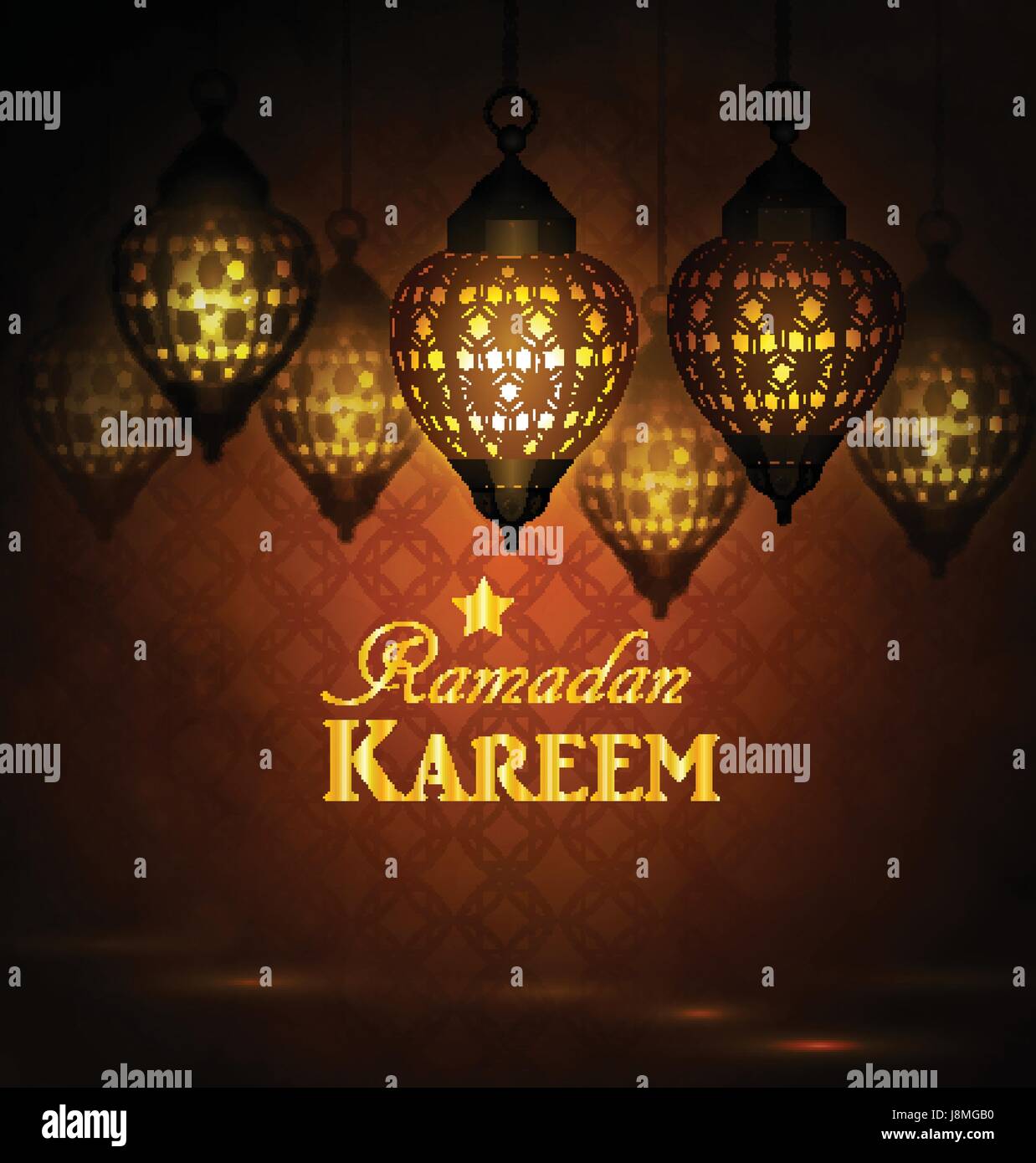 Intricate Arabic lamps with lights Stock Vector Image & Art - Alamy