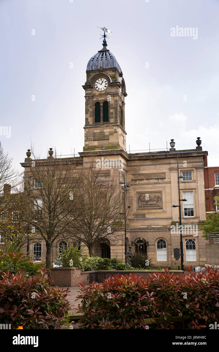 UK, England, Derbyshire, Derby, Market Place, Guildhall and entrance to ...