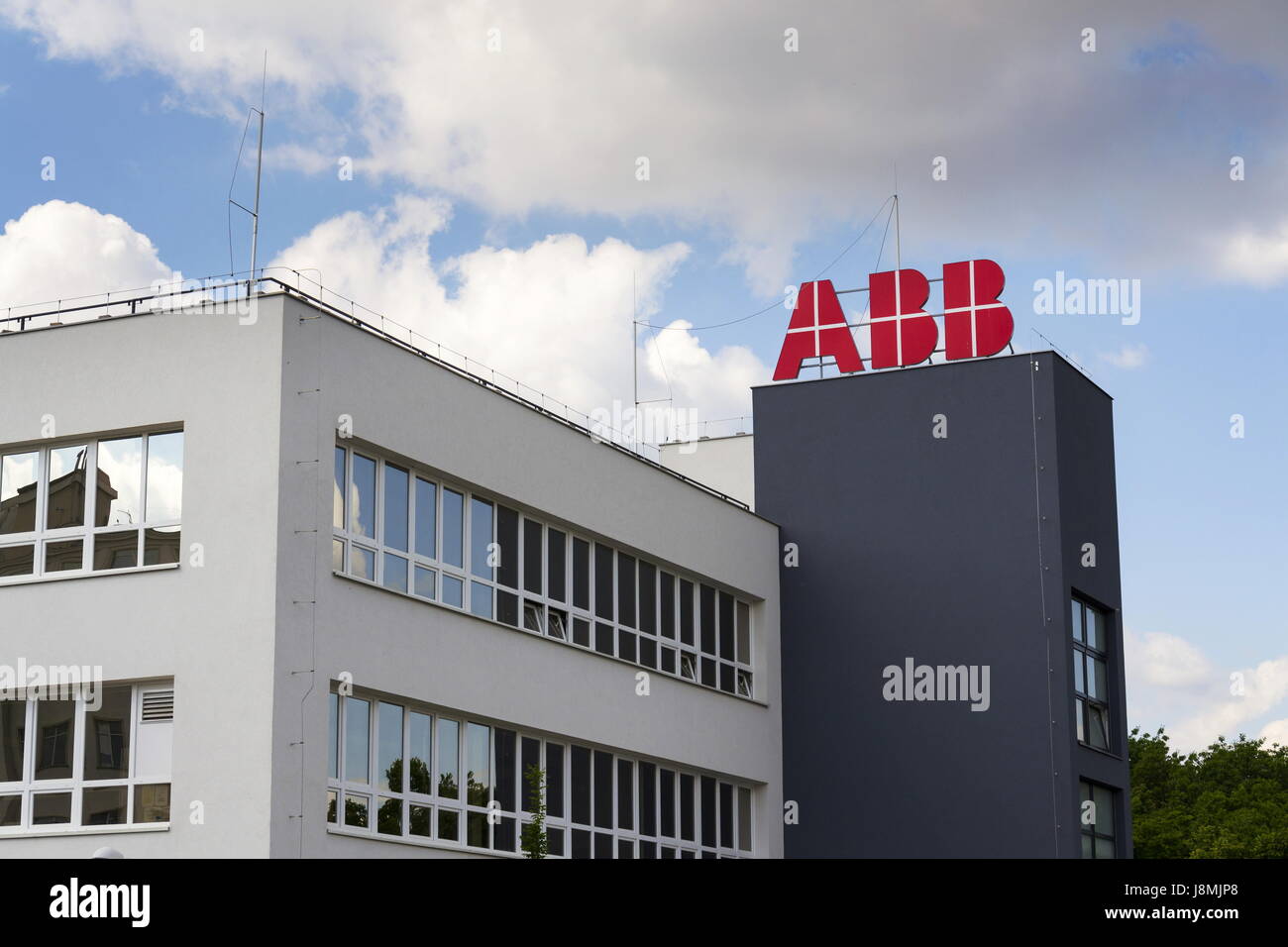 PRAGUE, CZECH REPUBLIC - MAY 26: ABB company logo on headquarters ...