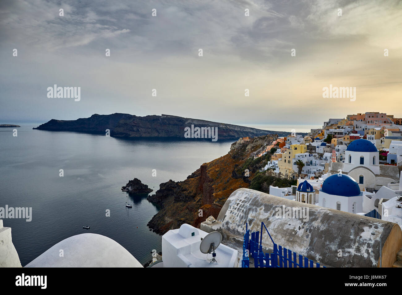 Volcanic Greek island Santorini one of the Cyclades islands in the ...